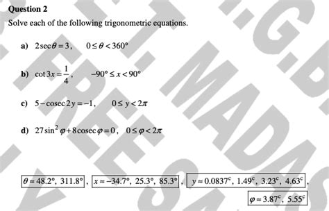 A Level Maths Trigonometry