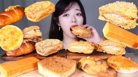 황치즈 덕후 모여라~ 단짠단짠 뽀또 황치즈파티🧀🧡 초량온당 맘모스 버터바 크림소금빵 크루키까지 먹방 리얼사운드 Yellow