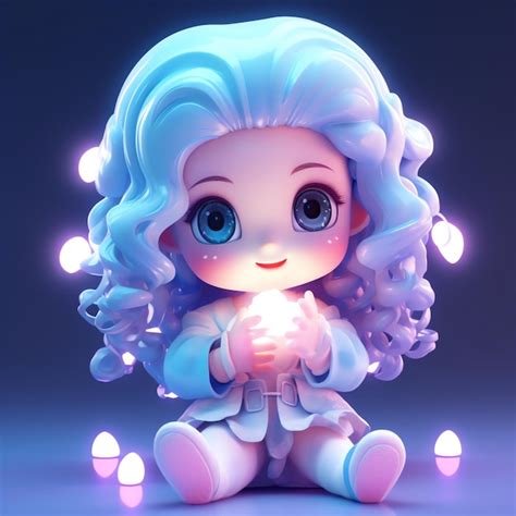 Premium Photo A Super Cute Fantasy Girl Full Body And Curly Hair In