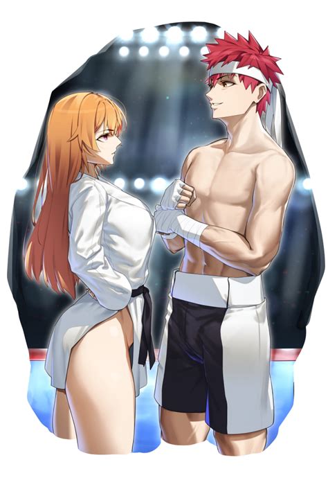 Nakiri Erina And Yukihira Souma Shokugeki No Souma Drawn By Tamamoice