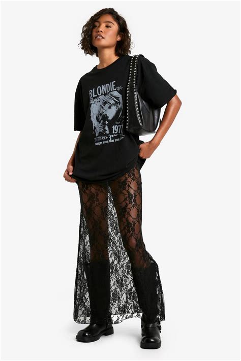 Tall Lace Maxi Column Skirt Boohoo Uk