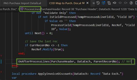 Event Request Expose Functions Map Incoming Doc To Purch Doc