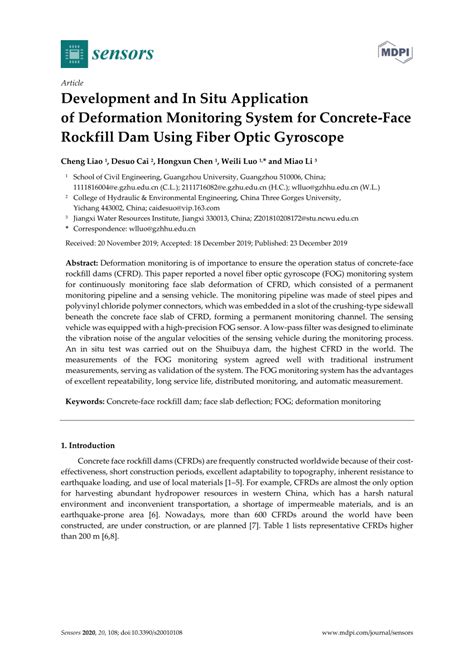 Pdf Development And In Situ Application Of Deformation Monitoring System For Concrete Face