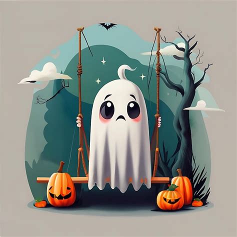 Premium Photo Happy Halloween Tshirt Design With A Cute Ghost