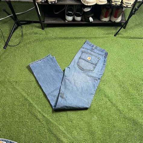 🔥 Vintage Carhartt Relaxed Fit Faded Blue Jeans Size Depop