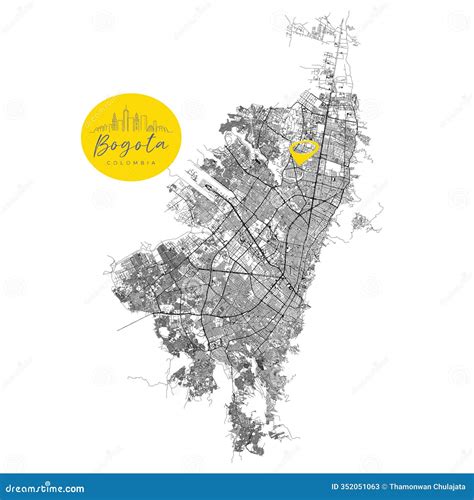 Bogota On Colombia Map Cartoon Vector 3106037