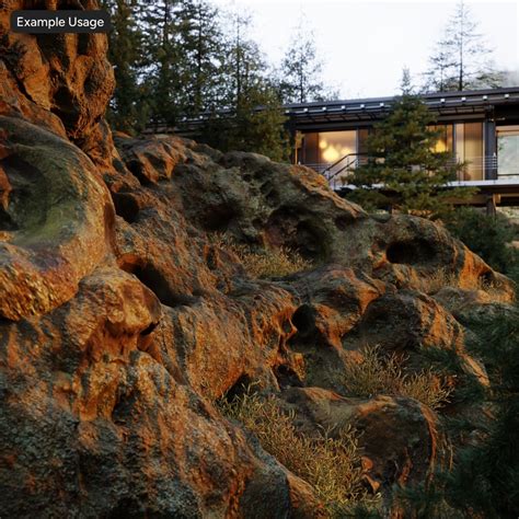 Pitted Moss Cliff Rock Texture Green Brown Poliigon