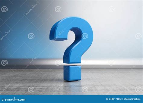 realistic 3d blue question mark illustration stock illustration