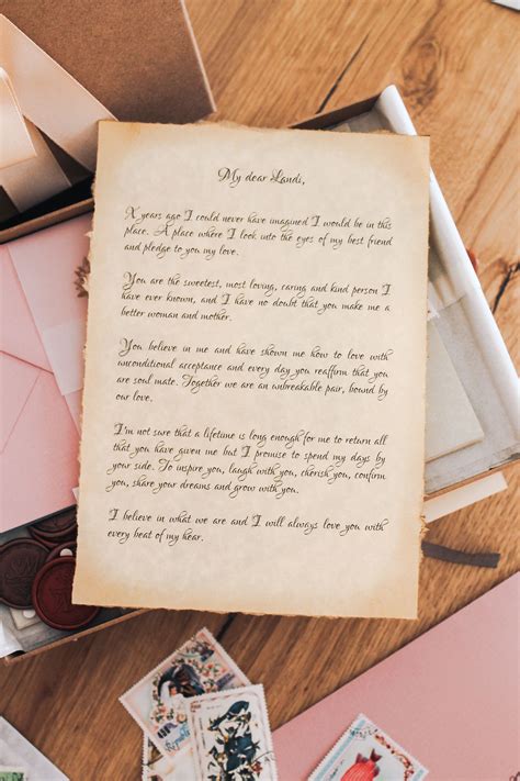 Vintage Calligraphy Love Letter Handmade Custom Ts For Her