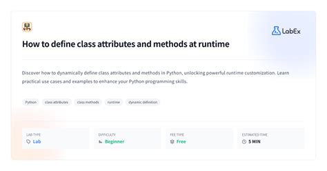 How To Define Class Attributes And Methods At Runtime Labex