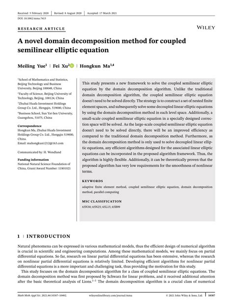 A Novel Domain Decomposition Method For Coupled Semilinear Elliptic Equation Request Pdf