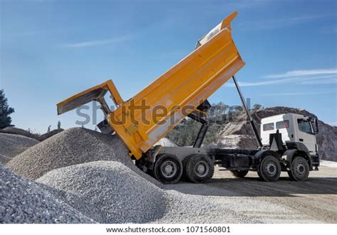 Dump Truck Unloading Process Stock Photo Edit Now