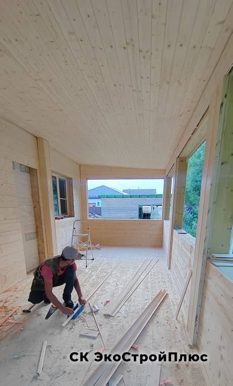 Переделанный навес под пристройку Фото из портфолио компании СК ЭкоСтройПлюс