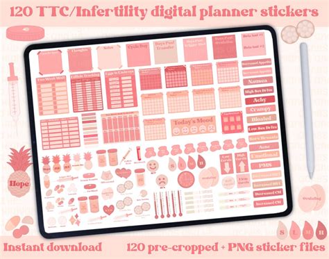Digital Planner Stickers For Ttc Infertility Digital Stickers Digital Planner IPad Planning On