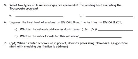 Solved 5 What Two Types Of Icmp Messages Are Received At