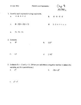 Monomials Note Sheets By Lolly Woods TPT