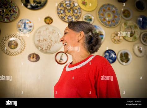 Mature Woman Smiling Stock Photo Alamy