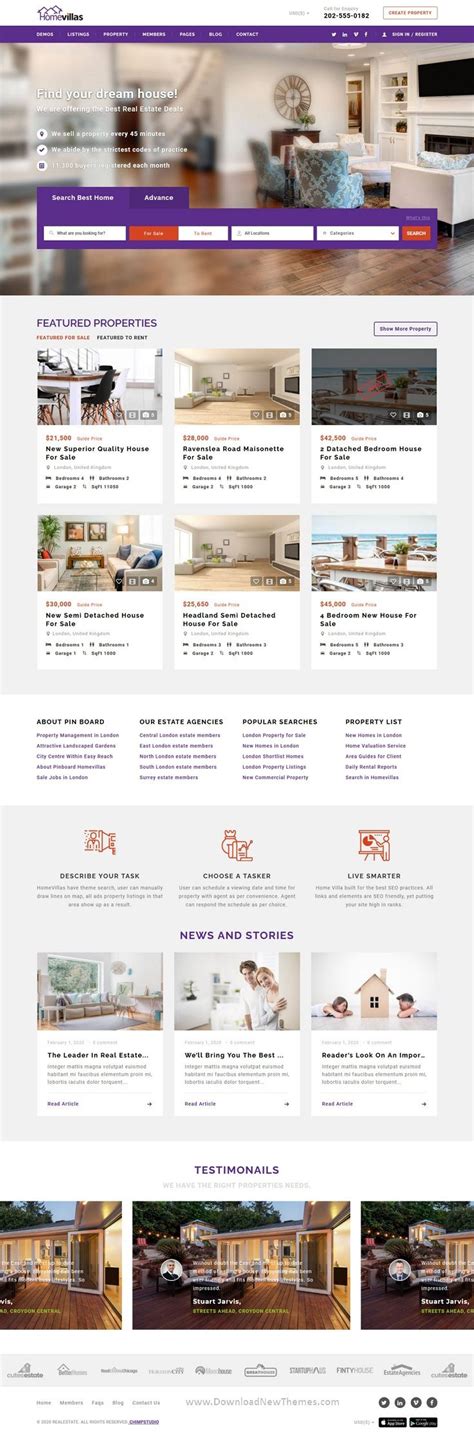 HomeVillas Is A Clean Elegant And Modern Design Responsive Premium