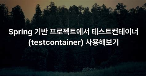 Spring 기반 프로젝트에서 테스트컨테이너 Testcontainer 사용해보기 박종훈 기술블로그
