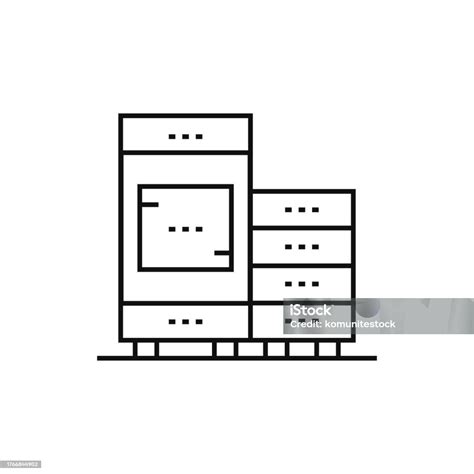 Network Server 라인 아이콘 벡터 일러스트 레이 션입니다 로고 모바일 앱 웹사이트 Ui Ux 기호 기호에 대한 아이콘