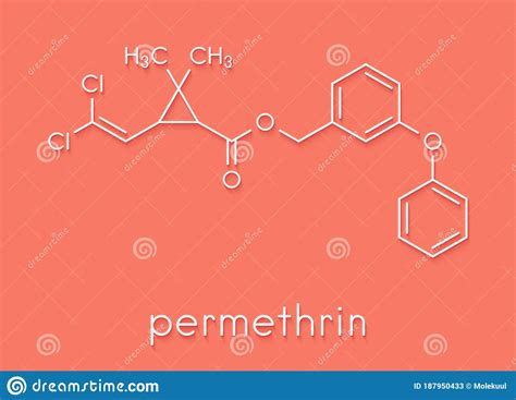 Permethrin Molecule It Is Insecticide And Medication Used In