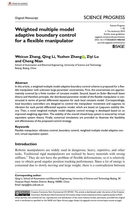 pdf weighted multiple model adaptive boundary control for a flexible