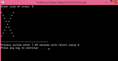 Code To Print CROSS Of Asterics Computers And Programming