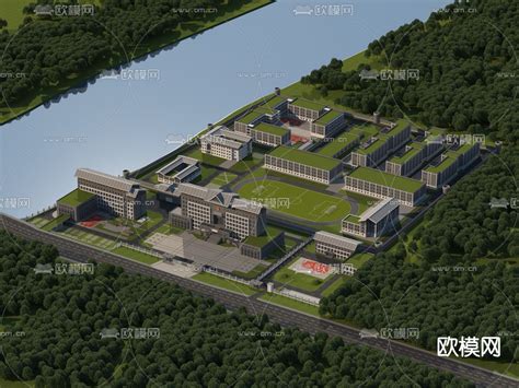 监狱 看守所鸟瞰3d模型下载 Id12231211 3dmax免费模型 欧模网