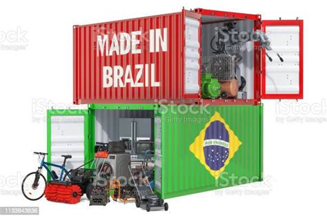 생산 및 브라질에서 전자 및 가전 제품의 배송 3d 렌더링 흰색 배경에 고립 3차원 형태에 대한 스톡 사진 및 기타 이미지 3차원 형태 가정 생활 가정 주방 Istock