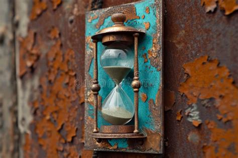 Stylish Hourglass Sand Running In An Hourglass Measuring The