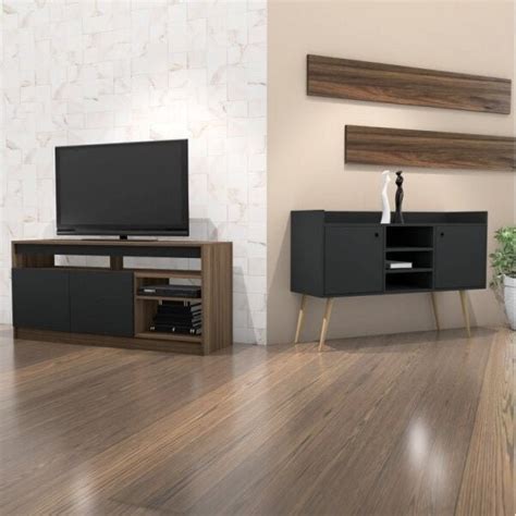 Conjunto Rack Para Tv Até 48 Polegadas 2 Portas E Buffet Multiuso 2