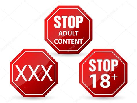 Stop Sign With Adult Content Warnings Stock Vector Image By Vipervxw 33147577