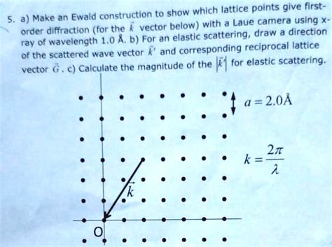 5 A Make An Ewald Construction To Show Which Lattice Points Give First Order Diffraction For