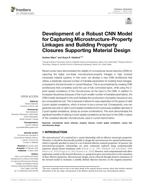 Pdf Development Of A Robust Cnn Model For Capturing Microstructure Property Linkages And