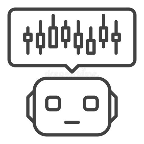 Ai Crypto Trading Bot With Candlestick Chart Vector Icon Or Symbol In Outline Style Stock