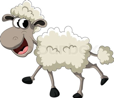 Funny Sheep Cartoon Stock Vector Colourbox