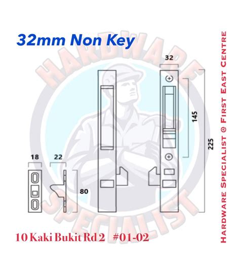 32mm Aluminium Sliding Door Lock Hs 5 Non Key