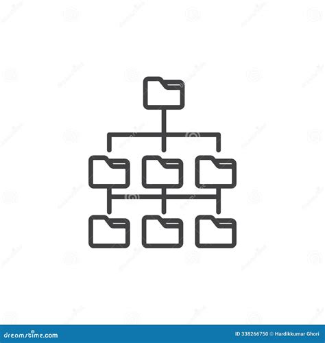Folder Tree Icon Set Directory Structure Vector Symbol Data Sub