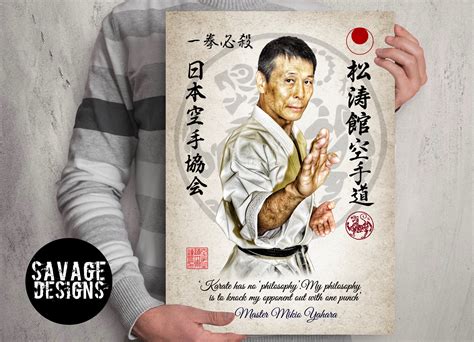 Shotokan Karate Poster Mikio Yahara Jka Dojo Scroll Print Etsy