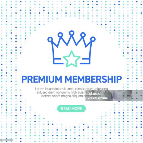 프리미엄 멤버십 라인 아이콘 패턴이 있는 간단한 윤곽선 기호 아이콘 조직된 단체에 대한 스톡 벡터 아트 및 기타 이미지
