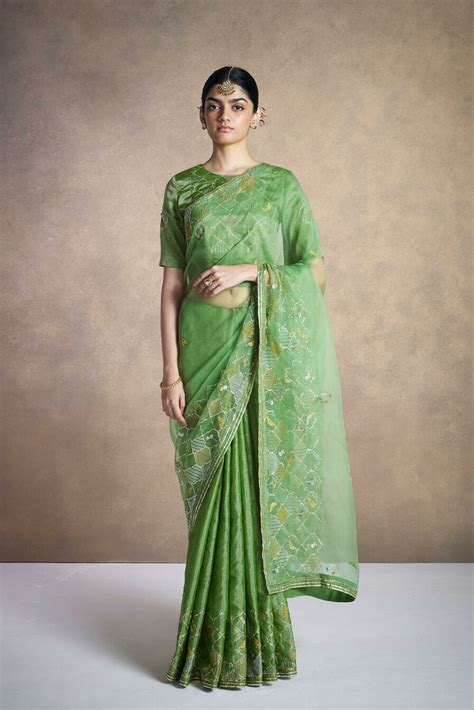 Green Mehrab Chidiya Sari Anavila