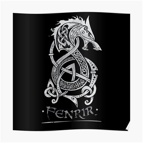 Fenrir The Monster Wolf Of Norse Mythology Gray Poster For Sale By