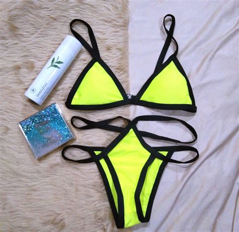 Neon Swimsuit Womens Fashion Swimwear Bikinis And Swimsuits On Carousell