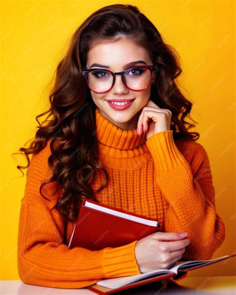 A Beautiful College Girl With Backpack And Holding Files Premium Ai