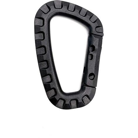 Lot De Mousquetons En Plastique Noir En Forme De D