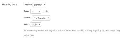 creating a recurring event knowledgebase