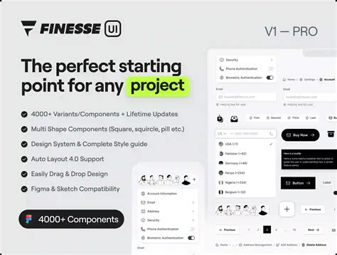 Finesse UI Figma UI Kit And Design System V1 0 UI Kits UI Custom