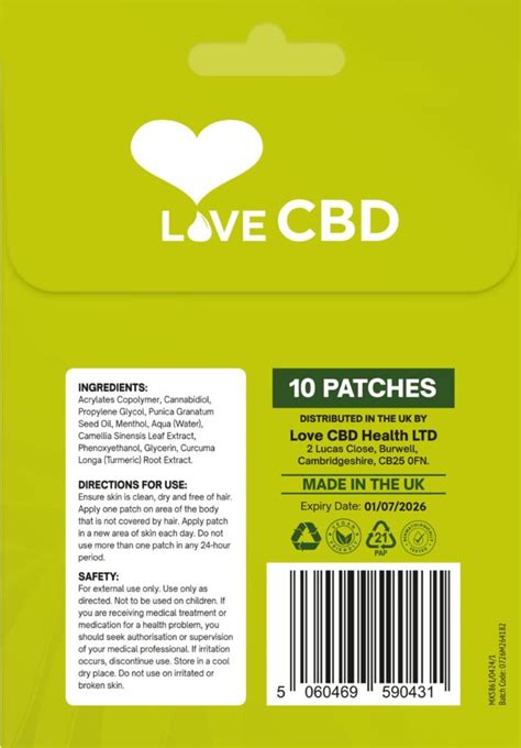 Cbd Patches Uk Cannabidiol Patches High Strength