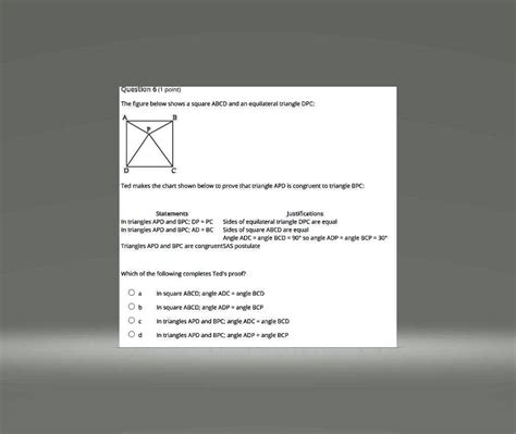 Please Help Asap Please Question61 Point The Figure Below Shows Square Abcd And An Equilateral