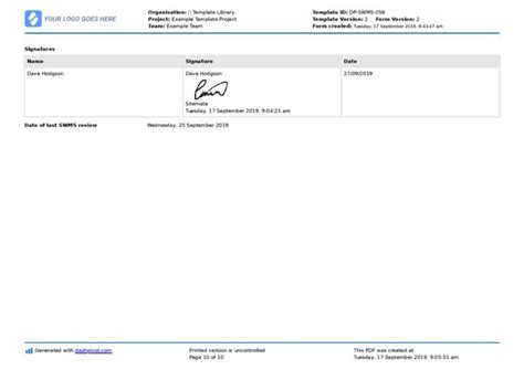 Pipe Laying Safe Work Method Statement Swms